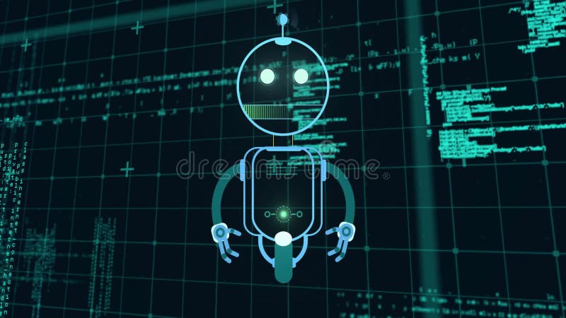 Animation of Ai Chat Bot and Data Processing Stock Footage - Video of software, computing: 308522948