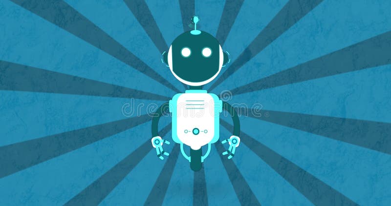 Animation of Ai Chat Bot Over Blue Stripes Background Stock Video ...
