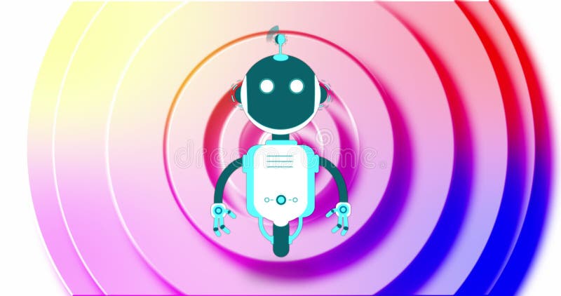 Animation of Ai Chat Bot Over Colourful Circles Background Stock ... Animation of Ai Chat Bot Over Colourful Circles Background Stock ...