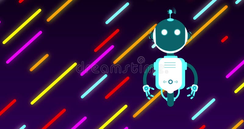 Animation of Ai Chat Bot Over Colourful Striped Background Stock Video ...