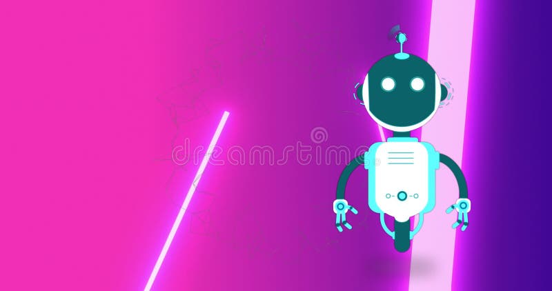 Animation of Ai Chat Bot Over Neon Background Stock Video - Video of ...