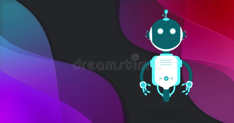 Animation of Ai Chat Bot Over Spots of Light on Black Background Stock ...