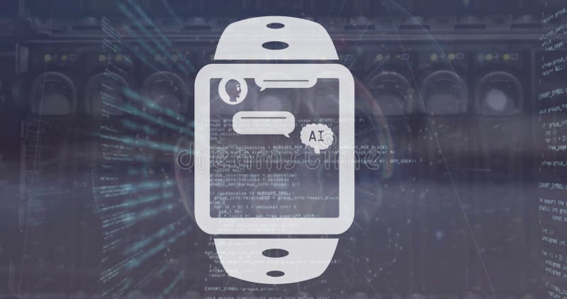 Animation of Ai Chat Box in Digital Watch Over Computer Language ...