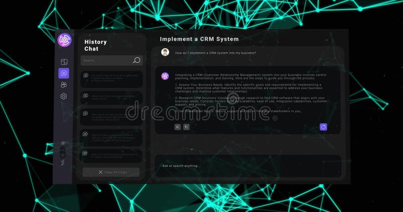 Animation of Ai Chat Data Processing Over Screen Stock Footage - Video ...