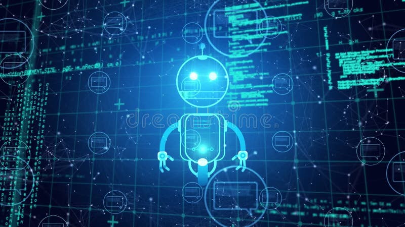 Animation of Ai Chatbot Icon and Data Processing Stock Video - Video of computer, world: 290724249