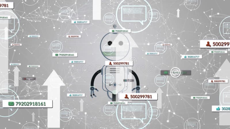 Animation of Ai Chatbot Icon and Data Processing Stock Footage - Video of artificial, digital ...