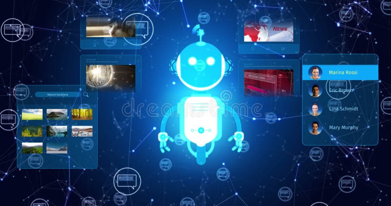 Animation of Ai Chatbot Icon and Data Processing Stock Footage - Video of computer, video: 290724284