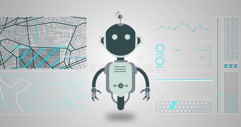 Animation of Ai Chatbot Icon, Map and Data Processing Stock Footage ...