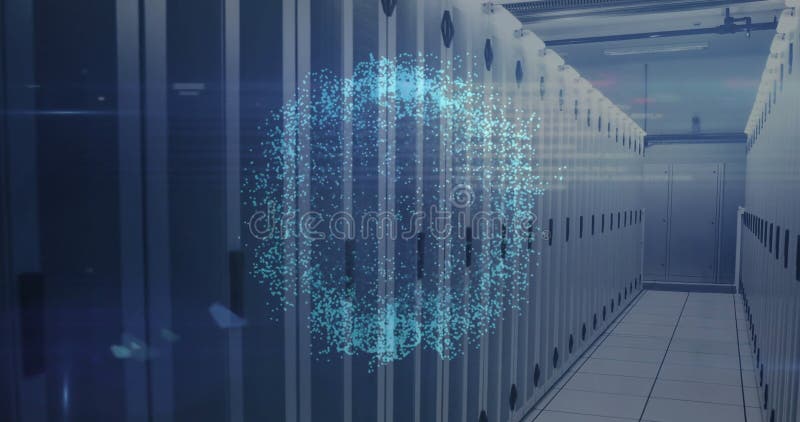 Animation of Ai Data Processing and Globe Over Computer Servers Stock Video - Video of interface ...