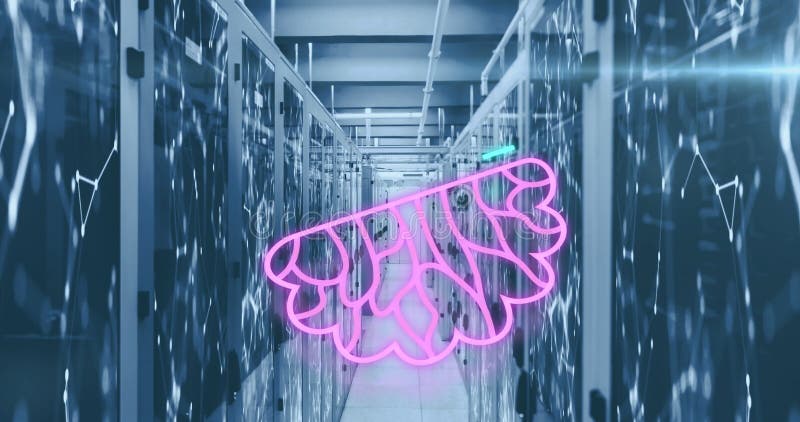 Animation of Ai Data Processing and Networks Over Computer Server Room Stock Footage - Video of ...