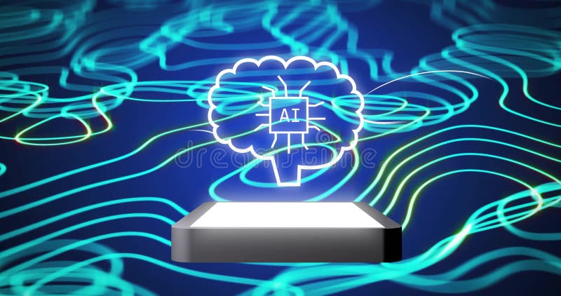Animation of Ai Data Processing Over Brain and Tablet with Transfer ...