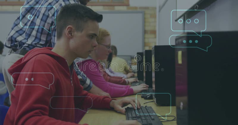 Animation of Ai Text and Data Over Diverse Students Using Computers ...