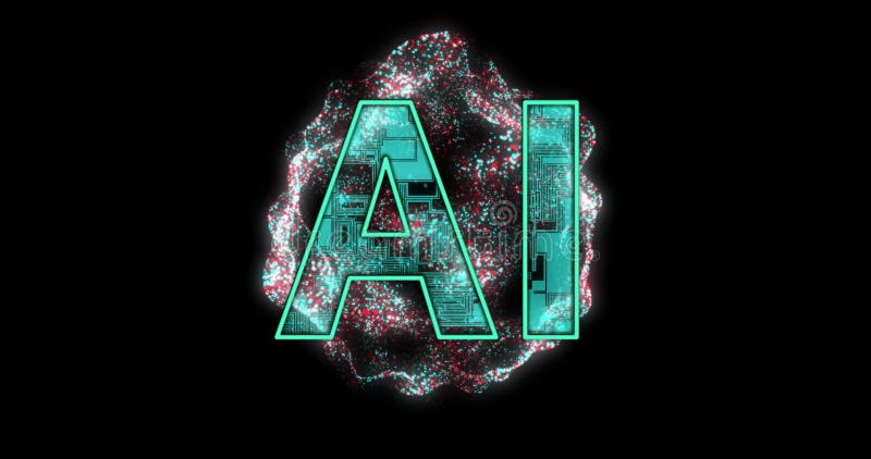 Animation of Ai Text and Data Processing Over Black Background Stock Footage - Video of ...