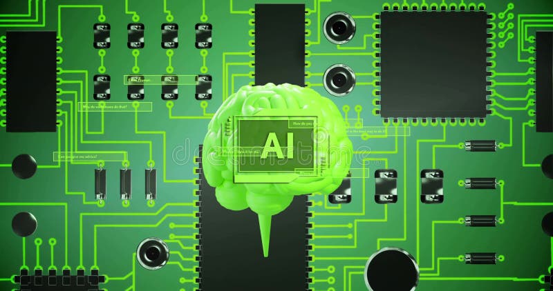 Animation of Ai Text, Human Brain and Data Processing Stock Footage ...