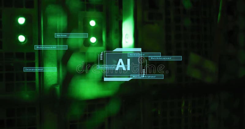 Animation of Ai Text and Scanner Processing with Dialogue Boxes Over ...