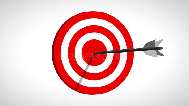 Red Target with Arrow Hitting Center Stock Footage - Video of strive ...
