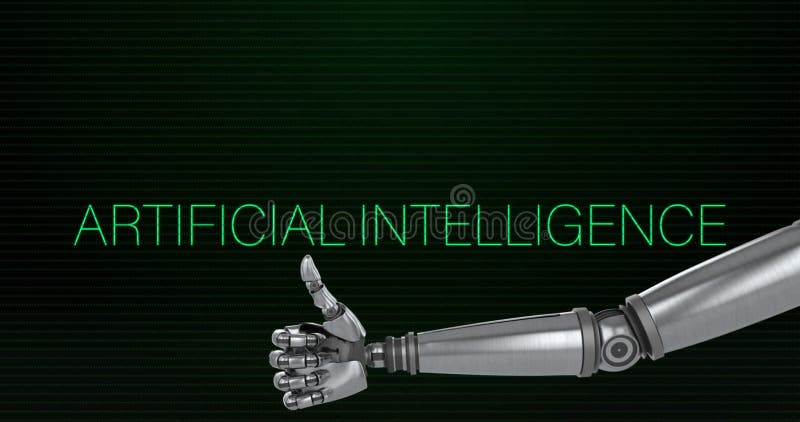 Animation of Artificial Intelligence Text Over Robotic Arm Stock Video ...