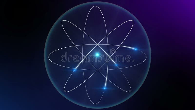Animation of atom 3d model stock video. Video of neon - 204349867
