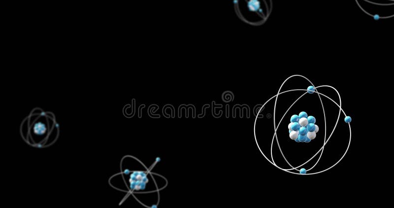 Animation of Atom Models Spinning on Black Background Stock Video ...