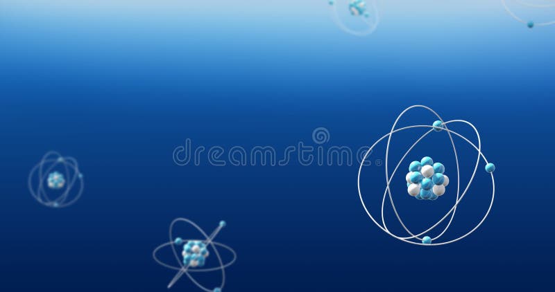Animation of Atom Models Spinning on Blue Background Stock Video ...