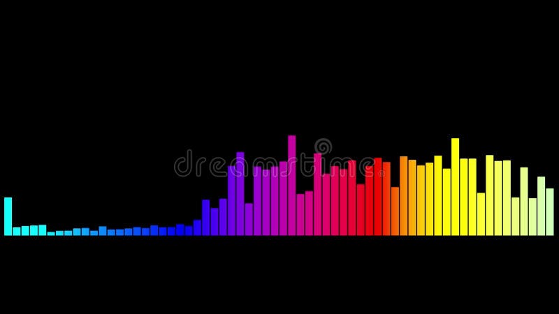 Animation of Audio Visualizer on Black Background. Color Music ...