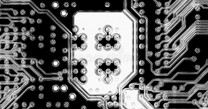 Animation of Back Side of Computer Motherboard. Details of Mainboard ...