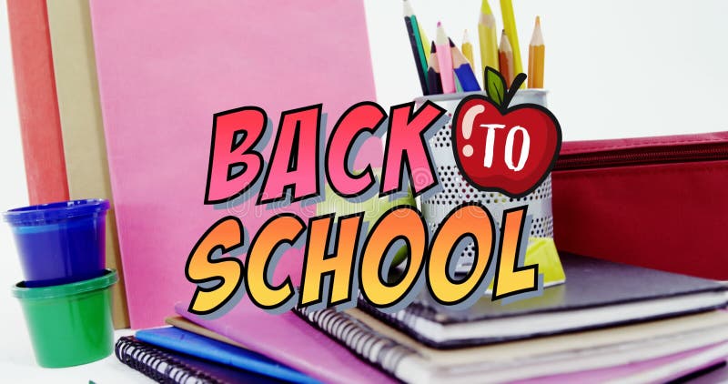 Animation of Back To School Text Over School Items Stock Footage ...