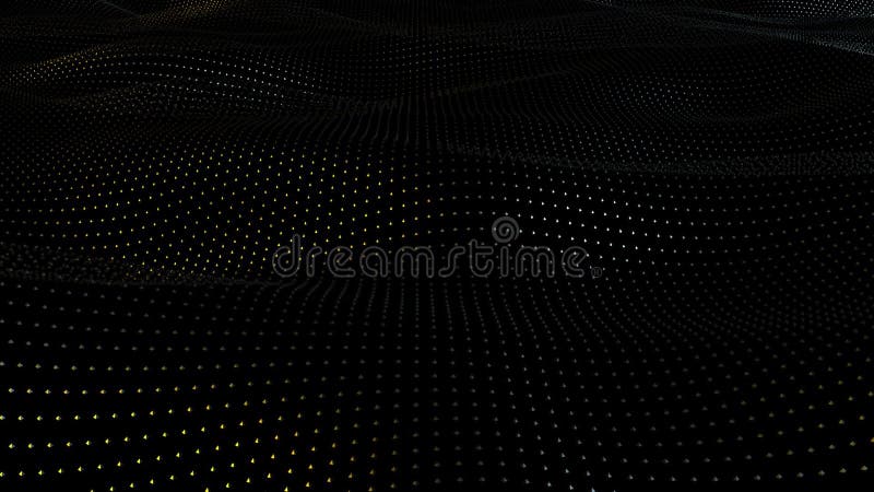Animation Background of Particles on Surface with Waves. Looped ...