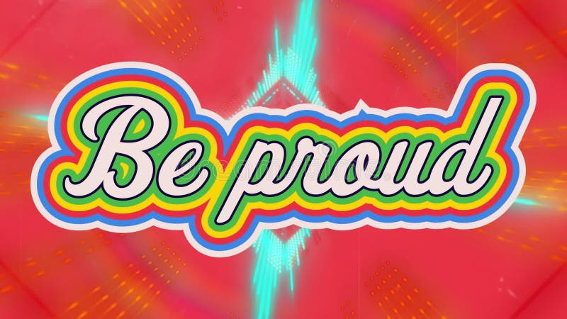 Animation of Be Proud Text Over Shapes Stock Video - Video of ...