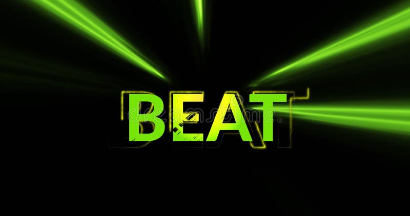 Animation of Beat Text Over Neon Light Trails on Black Background Stock ...