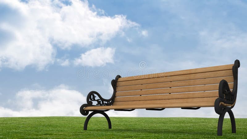 Animation of Bench Over Clouds Moving on Sky in Background Stock Video ...