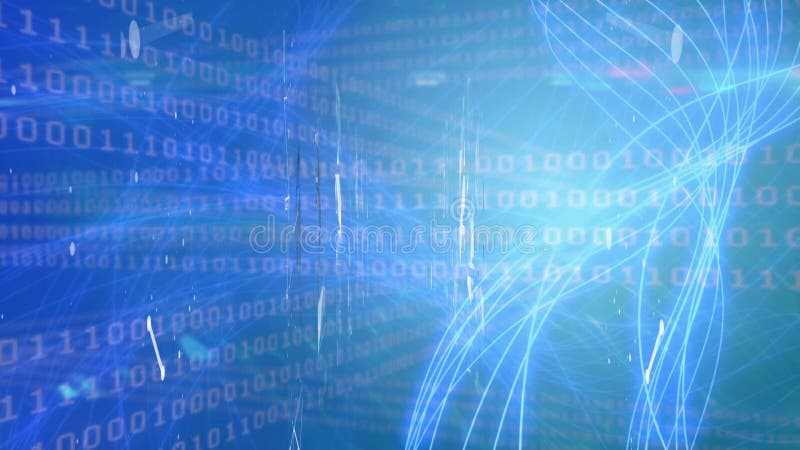 Animation of Binary Code in Blue Digital Space Stock Footage - Video of ...
