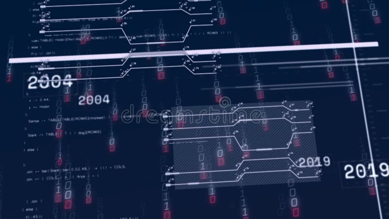 Animation of Binary Code and Data Flow Diagrams for Digital Information Processing Stock Footage ...