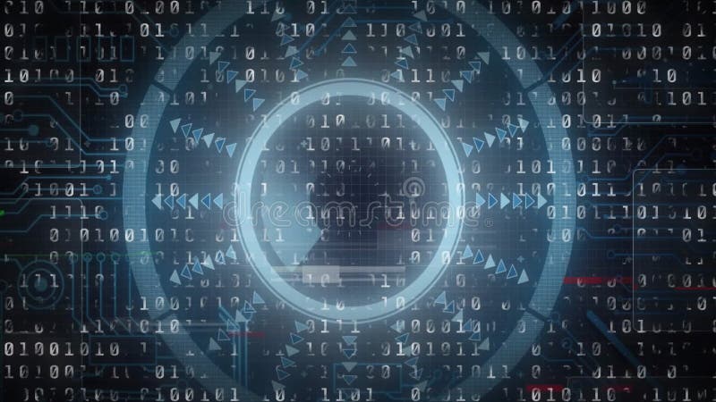 Animation Of Binary Code Forming Circular Futuristic Interface In Digital Design Stock Video