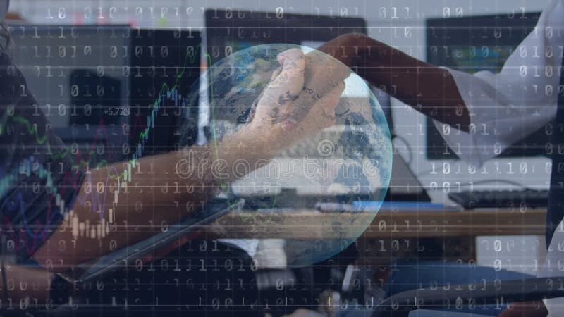 Binary code and globe stock illustration. Illustration of digital - 6002489