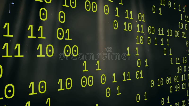Animation of Binary Code Moving on Black Background Stock Footage ...