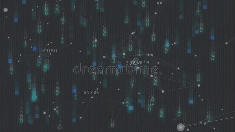 Animation Of Binary Code And Network Connections Forming Digital Data Processing Stock Footage