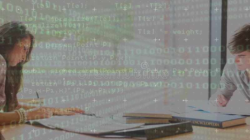 Animation of Binary Code and Programming Language Over Caucasian ... Animation of Binary Code and Programming Language Over Caucasian ...