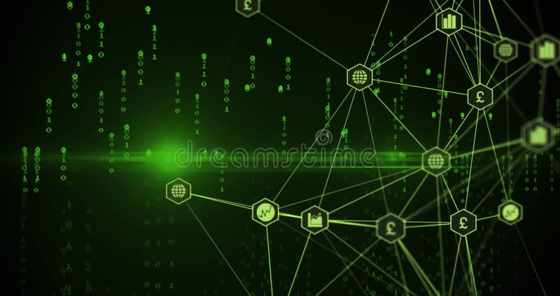 Animation of Binary Coding, Connections and Data Processing Stock Footage - Video of networking ...
