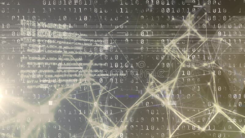 Animation Of Binary Coding Data Processing And Networks Of Connections Stock Footage Video Of