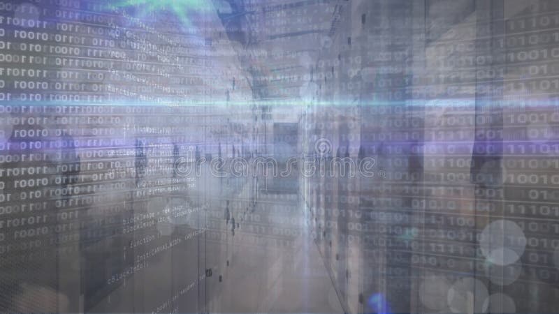 Animation of Binary Coding Data Processing Over Computer Servers Stock Video - Video of montage ...