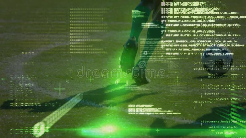 Animation of Binary Coding Data Processing Over Football Players Stock ...