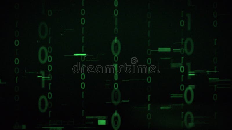 Animation of Binary Coding and Interference Over Black Background Stock Video - Video of graphic ...