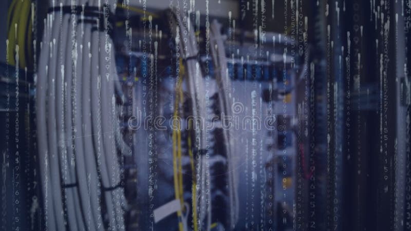 Animation of Binary Coding and Light Spots Over Server Stock Video - Video of internet ...