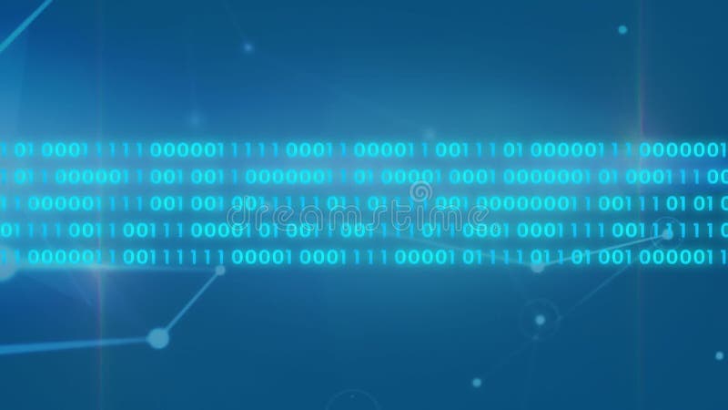 Animation Of Binary Coding Network Of Connections And Light Trails