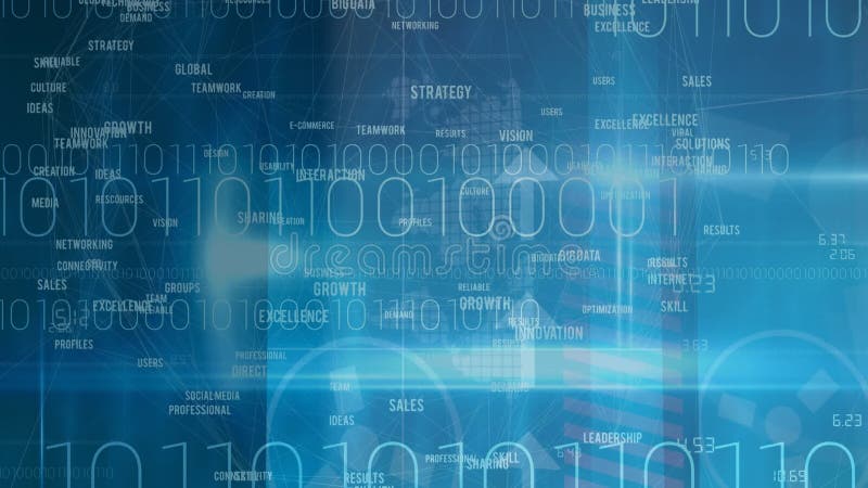 Animation of Binary Coding Over Arrows Pointing Up on Blue Background Stock Video - Video of ...