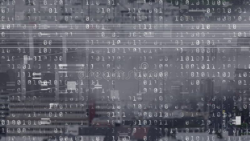 Animation Of Binary Coding Over Cityscape Stock Video Video Of 7400