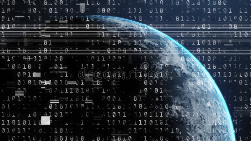 Animation of Binary Coding Over Planet Earth Stock Video - Video of ...