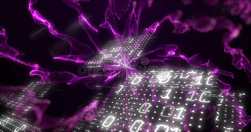 Animation of Binary Coding Over Purple Shapes Stock Video - Video of modern, geometric: 381048475