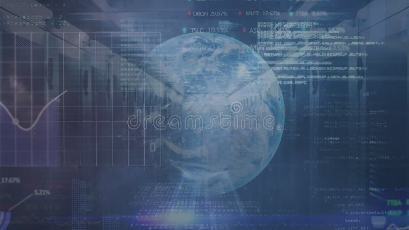 Animation of Binary Coding, Statistics and Data Processing Over Globe Stock Video - Video of ...